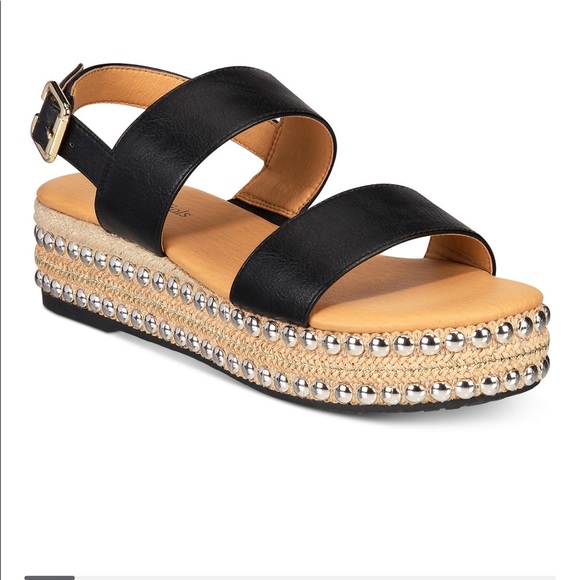 Seven Dials | Shoes | Seven Dials Berenice Black Strappy Studded ...